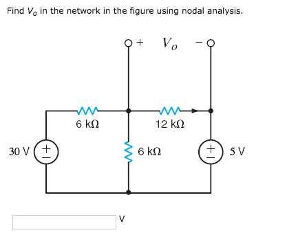 Solved Find Vo in the network in the figure using nodal | Chegg.com