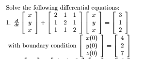 Solved Solve the following differential equations: with | Chegg.com