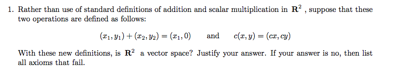 Solved Rather than use of standard definitions of addition | Chegg.com