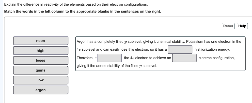 Solved Explain the difference in reactivity of the elements | Chegg.com