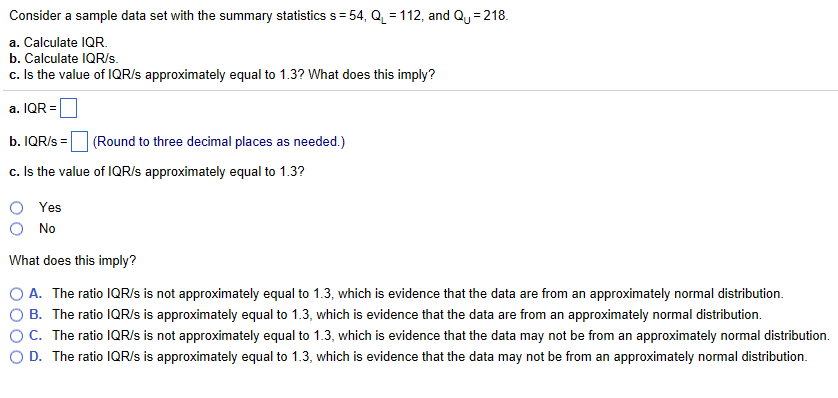 Solved Consider a sample data set with the summary | Chegg.com