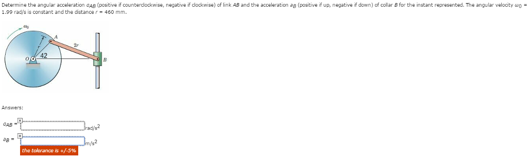 Solved Determine the angular acceleration^sigmaAB (positive | Chegg.com