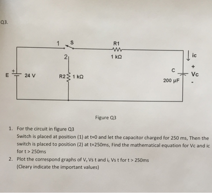 Solved 03. R1 2 200 μF | Figure Q3 For the circuit in figure | Chegg.com