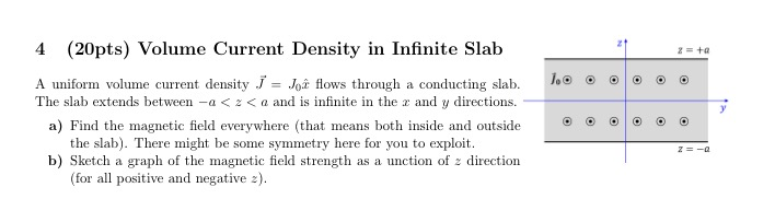 Solved (20pts) Volume Current Density in Infinite Slab A | Chegg.com
