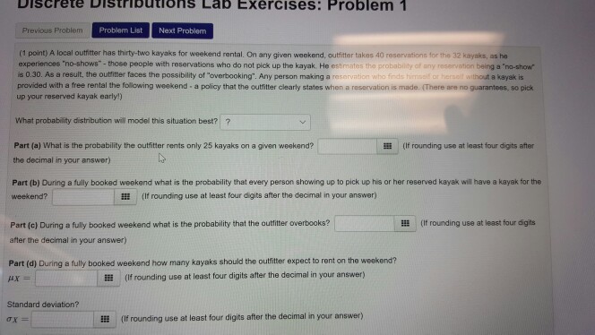 Solved DIscrete Distributions Lab Exercises: Problem 1 | Chegg.com