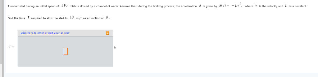 Solved A rocket sled having an initial speed of mi h is | Chegg.com