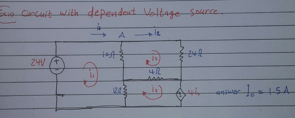 Solved Circuit with dependent Voltage source. Circuit with | Chegg.com