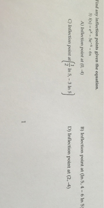 Solved Find any inflection points given the equation. F(x) | Chegg.com