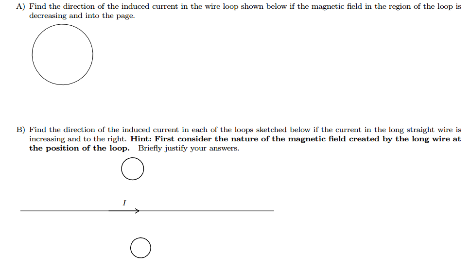 Solved Find the direction of the induced current in the wire | Chegg.com