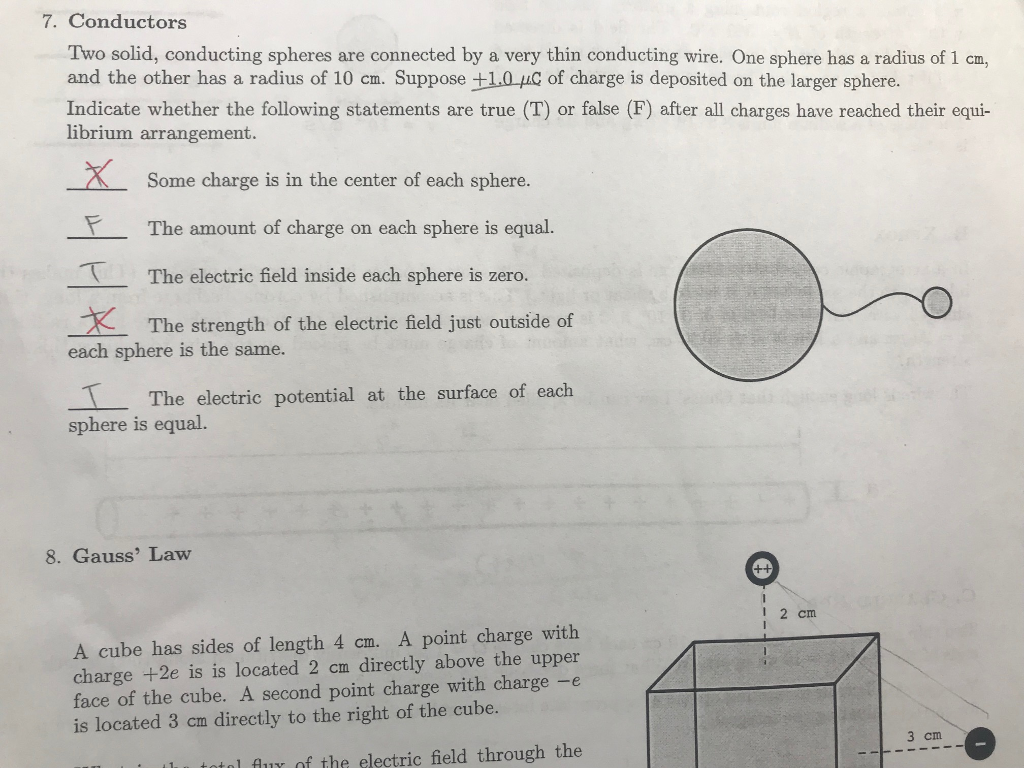 Solved 7. Conductors Two solid, conducting spheres are | Chegg.com