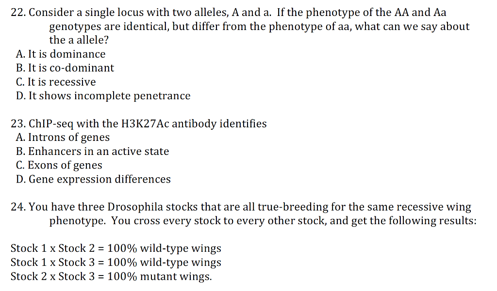 Solved 22. Consider a single locus with two alleles, A and | Chegg.com