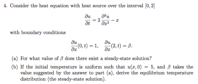 Solved Consider the heat equation with heat source over the | Chegg.com