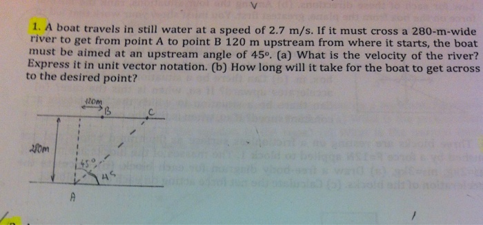 Solved A boat travels in still water at a speed of 2.7 m/s. | Chegg.com