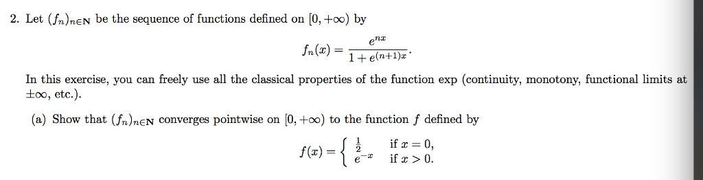 Solved 2. Let (fn)nEN be the sequence of functions defined | Chegg.com
