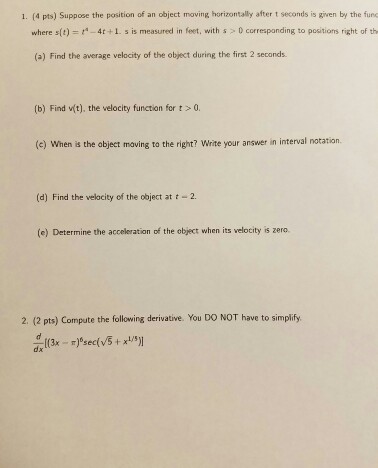 Solved Find the average velocity of the object during the | Chegg.com