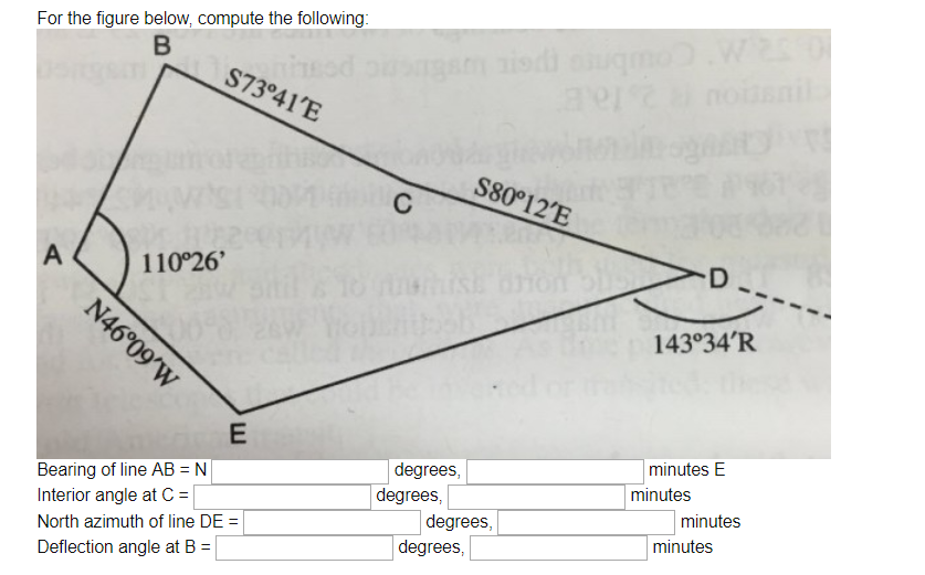 Solved For the figure below, compute the following 73 110°26 | Chegg.com