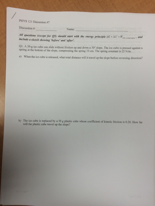 Solved A 50-g ice cube con slide without friction up and | Chegg.com