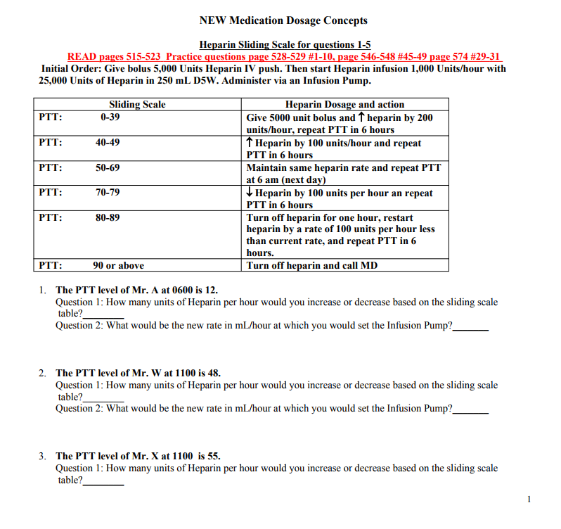 Solved The PTT level of Mr. A at 0600 is 12. How many | Chegg.com