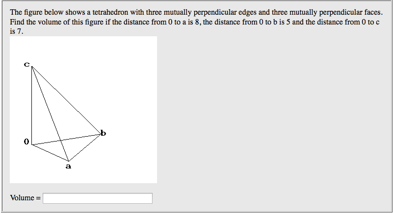 Solved The figure below shows a tetrahedron with three | Chegg.com