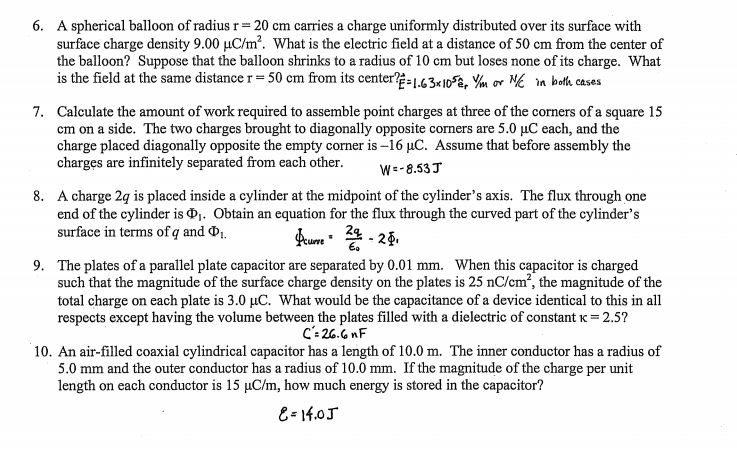 Solved Electricity and magnetism physics problems. The | Chegg.com