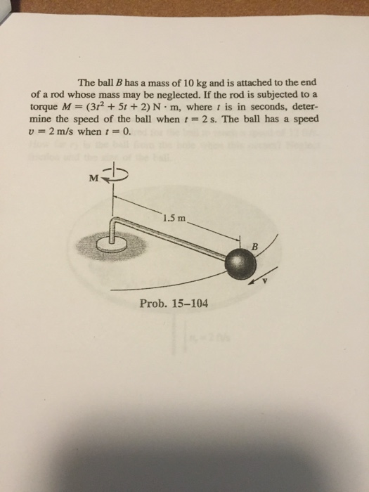 Solved The ball B has a mass of 10 kg and is attached to the | Chegg.com