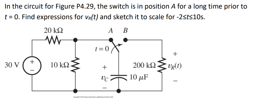 Solved In the circuit for Figure P4.29, the switch is in | Chegg.com