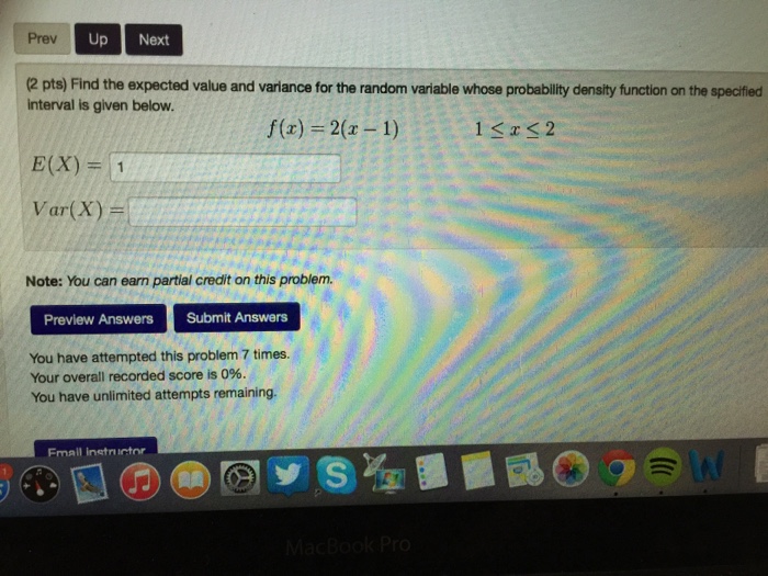 Solved Find the expected value and variance for the random | Chegg.com