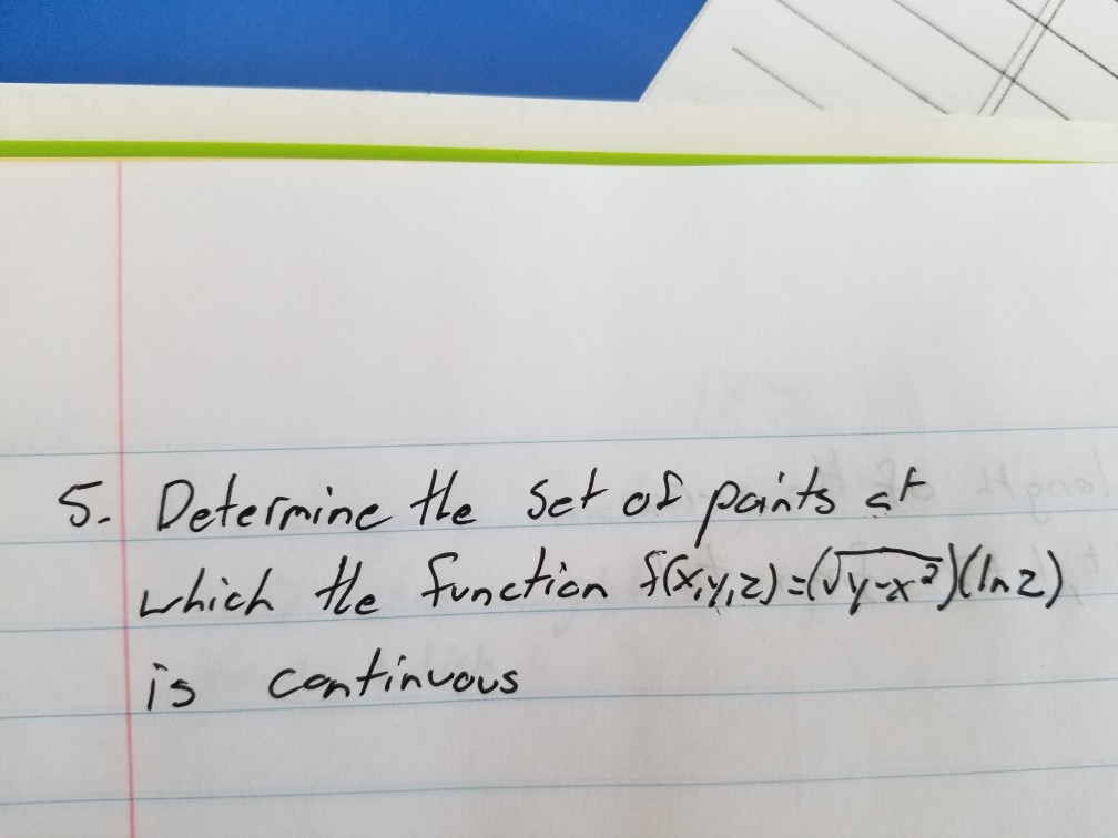 Solved determine the set of points at Which the function Is | Chegg.com