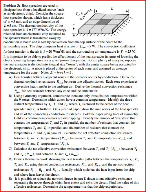 Solved Heat spreaders are used to dissipate heat from a | Chegg.com