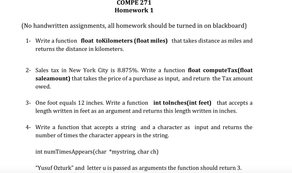 Solved COMPE 271 Homework 1 (No handwritten assignments, all | Chegg.com