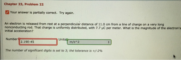 Solved Your answer is partially correct. Try again. An | Chegg.com