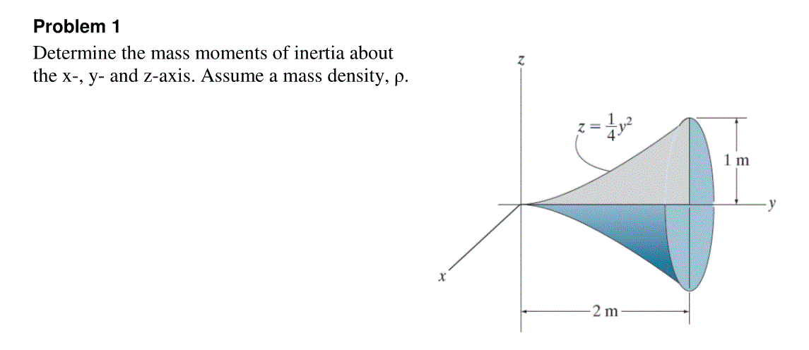Solved Problem 1 Determine the mass moments of inertia about | Chegg.com