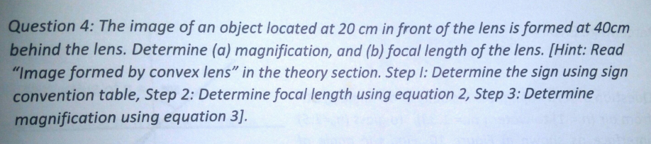 Solved The image of an object located at 20 cm in front of | Chegg.com