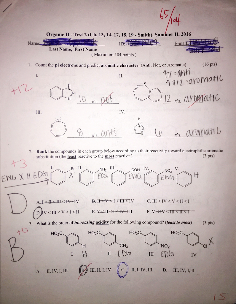 Solved Count the pi electrons and predict aromatic | Chegg.com