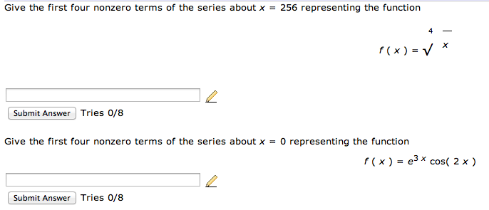 Solved Give the first four nonzero terms of the series about | Chegg.com
