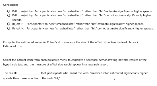 In 1974, Elizabeth Loftus and John Palmer conducted a | Chegg.com