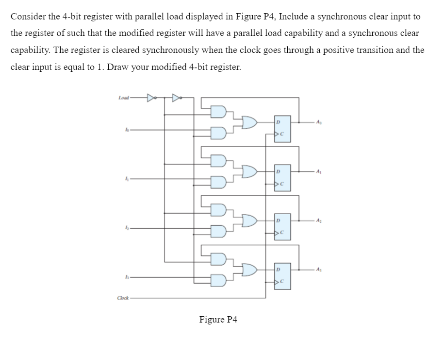 Solved Consider the 4-bit register with parallel load | Chegg.com Solved Consider the 4-bit register with parallel load | Chegg.com
