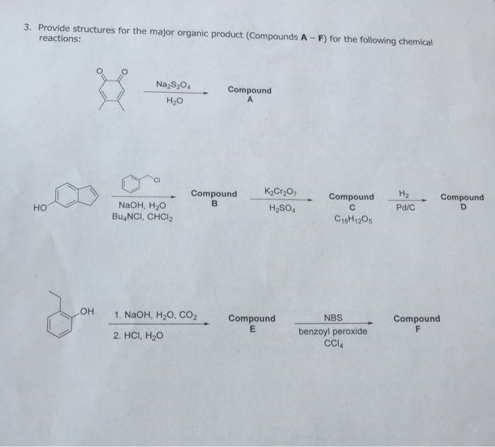 Solved Provide structures for the organic product (Compounds | Chegg.com