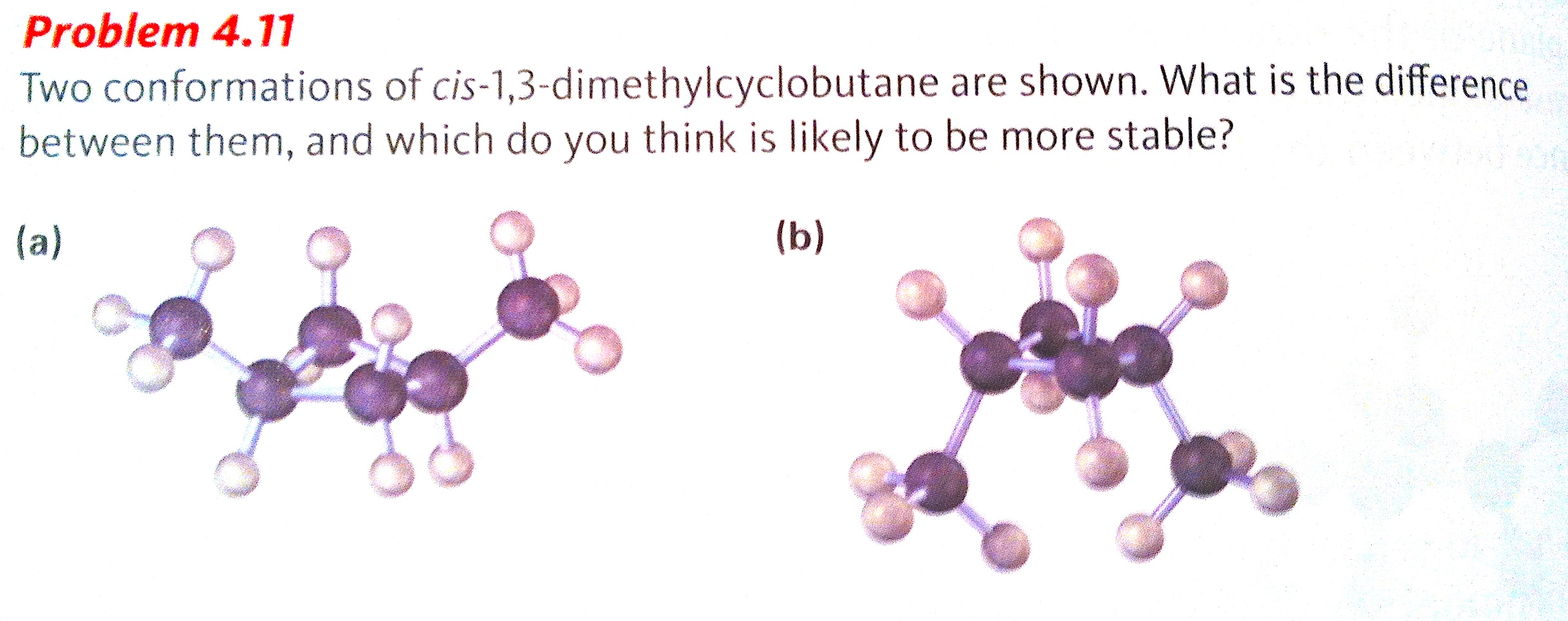 Solved Two conformations of cis-1,3-dimethylcyclobutane are | Chegg.com