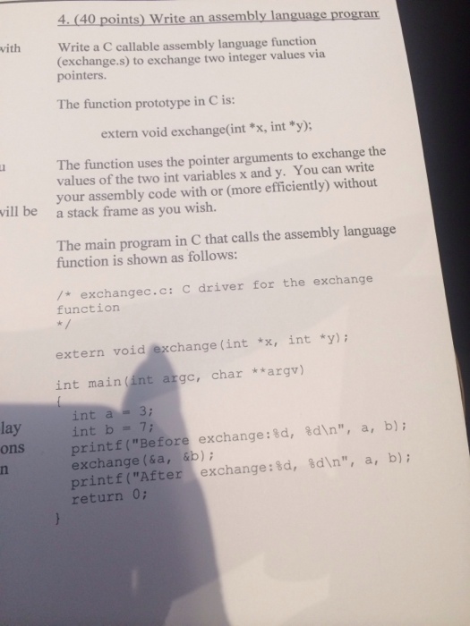 Write a C callable assembly language function | Chegg.com Write a C callable assembly language function | Chegg.com