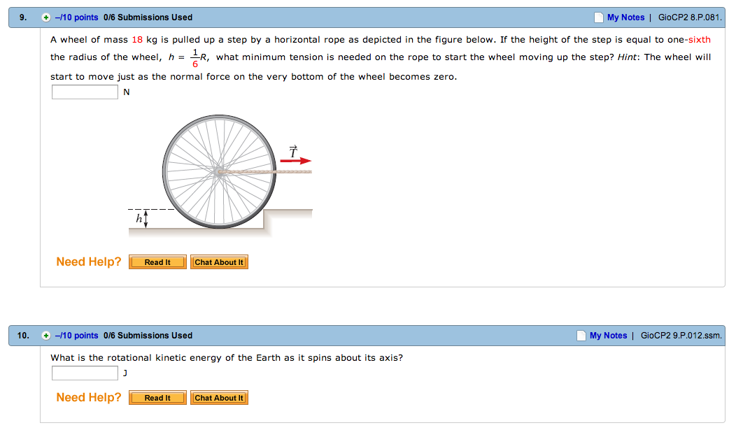 A wheel of mass 18 kg is pulled up a step by a | Chegg.com