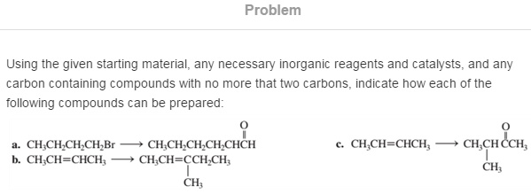 Solved Problem Using the given starting material, any | Chegg.com
