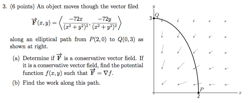 Solved An object moves though the vector filed F vector (x, | Chegg.com