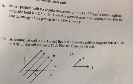 Solved dependent parts. An α-particle with the angular | Chegg.com