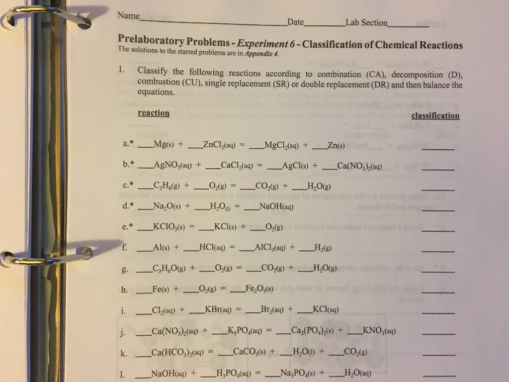 Solved Name DateLab Section relaboratory Problems-Experiment | Chegg.com