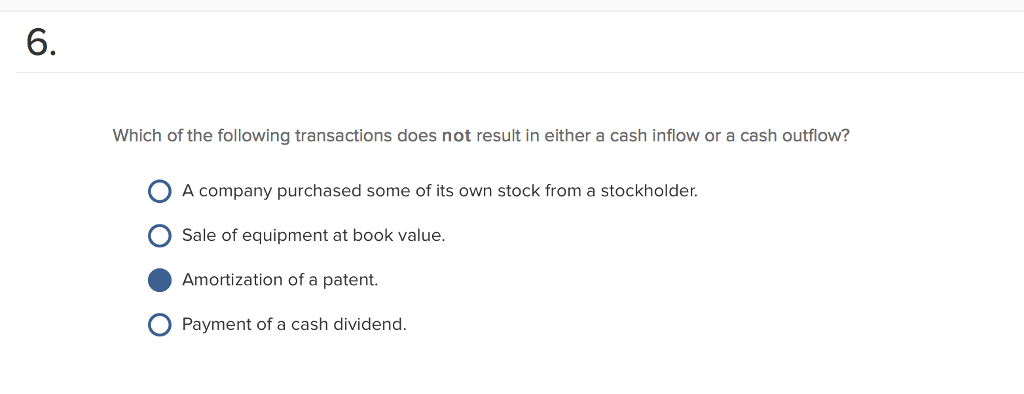 Solved 6. Which of the following transactions does not | Chegg.com