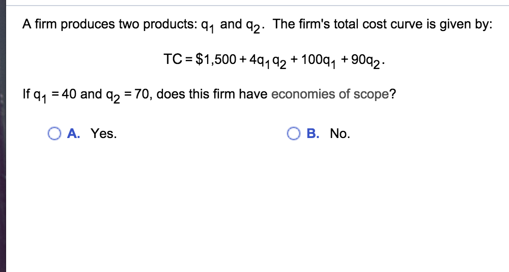 Solved A firm produces two products: q_1 and q_2- The firm's | Chegg.com