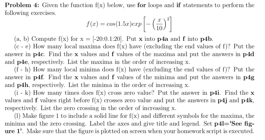 Solved Problem 4 Given The Function Fx Below Use For