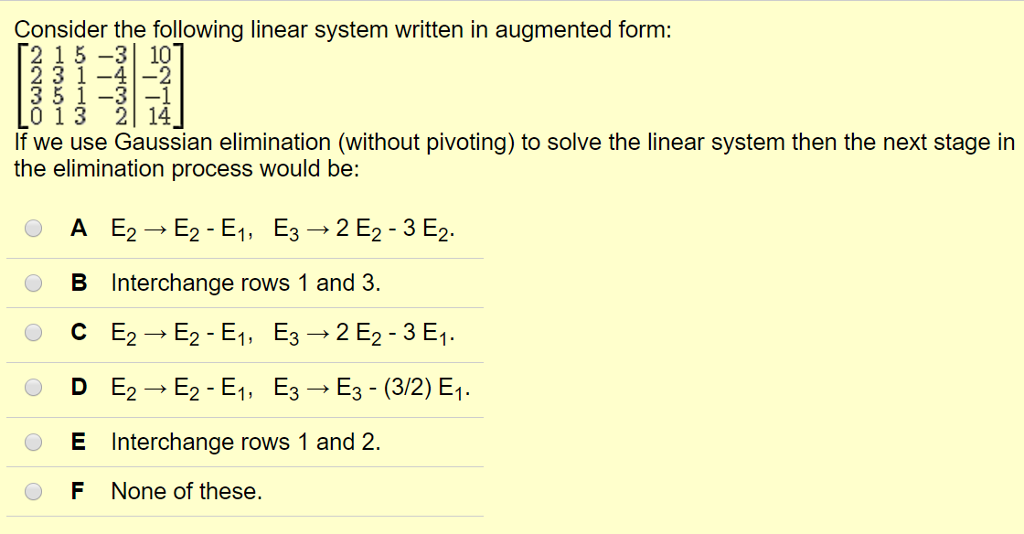 Solved Consider the following linear system written in | Chegg.com