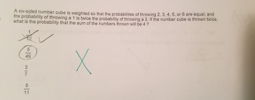 Solved the probability is weighted so that the probabilities | Chegg.com